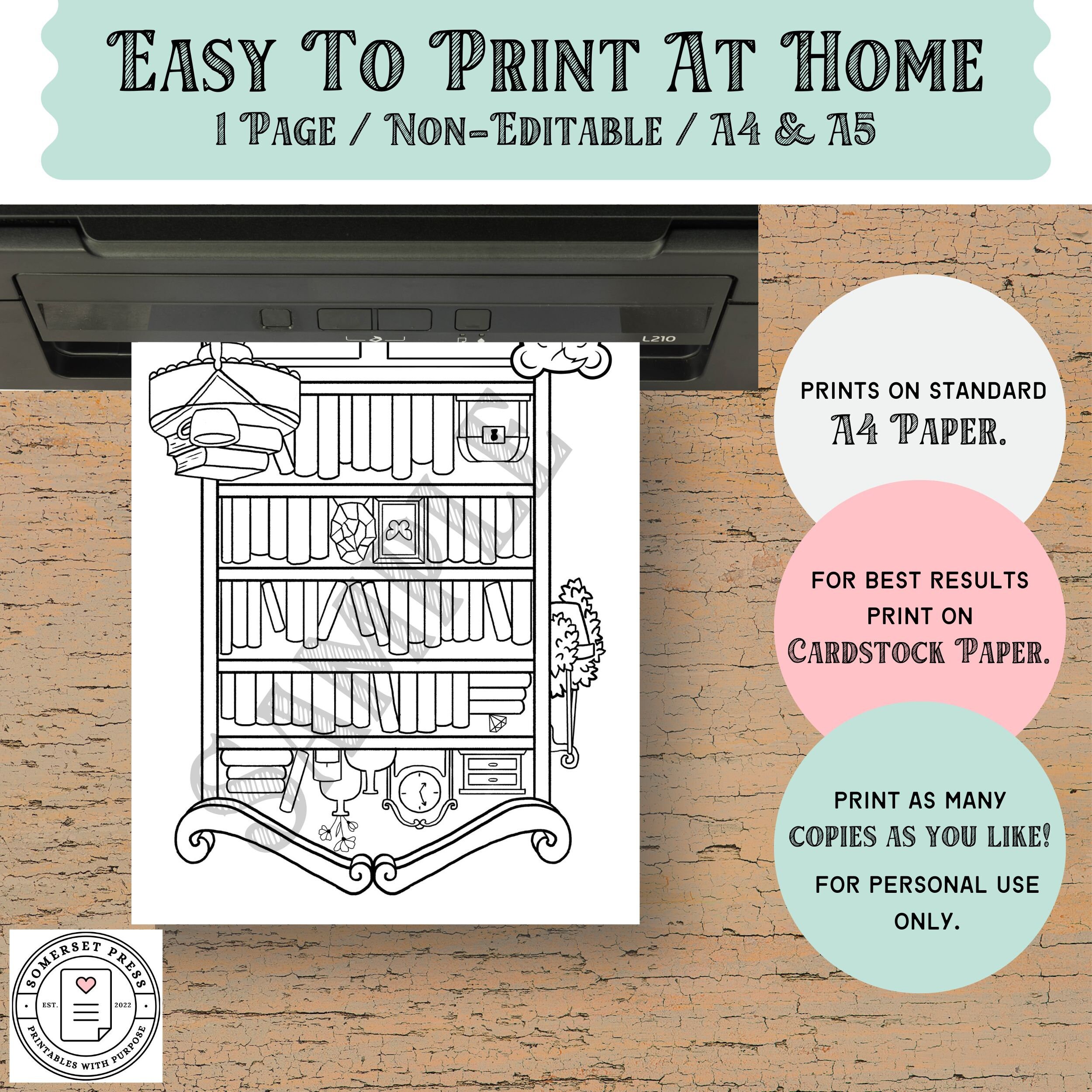 Bookshelf Book Tracker Printable A5 Planner Insert Book Log Reading ...