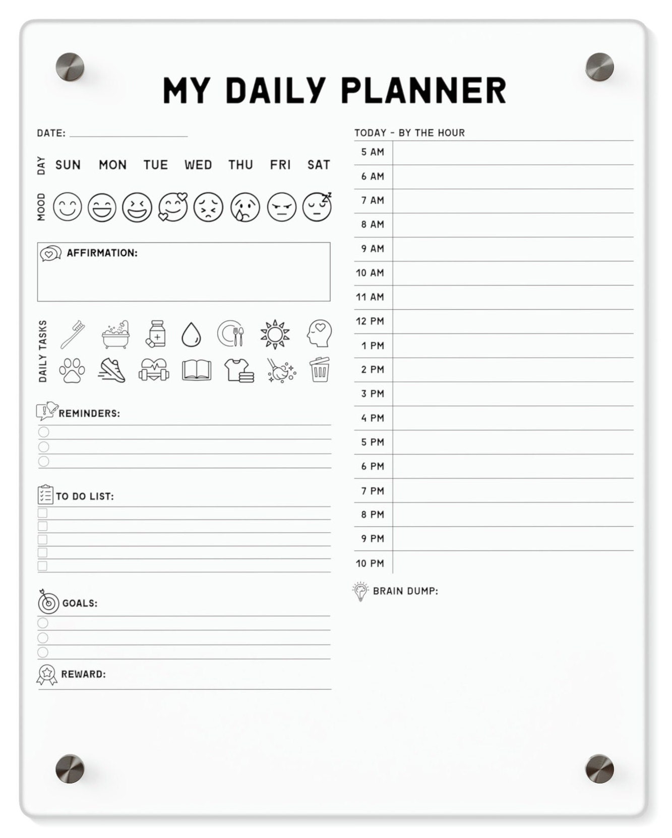 ADHD Planner Adult ADHD Daily Planner for ADHD Daily Schedule Command ...