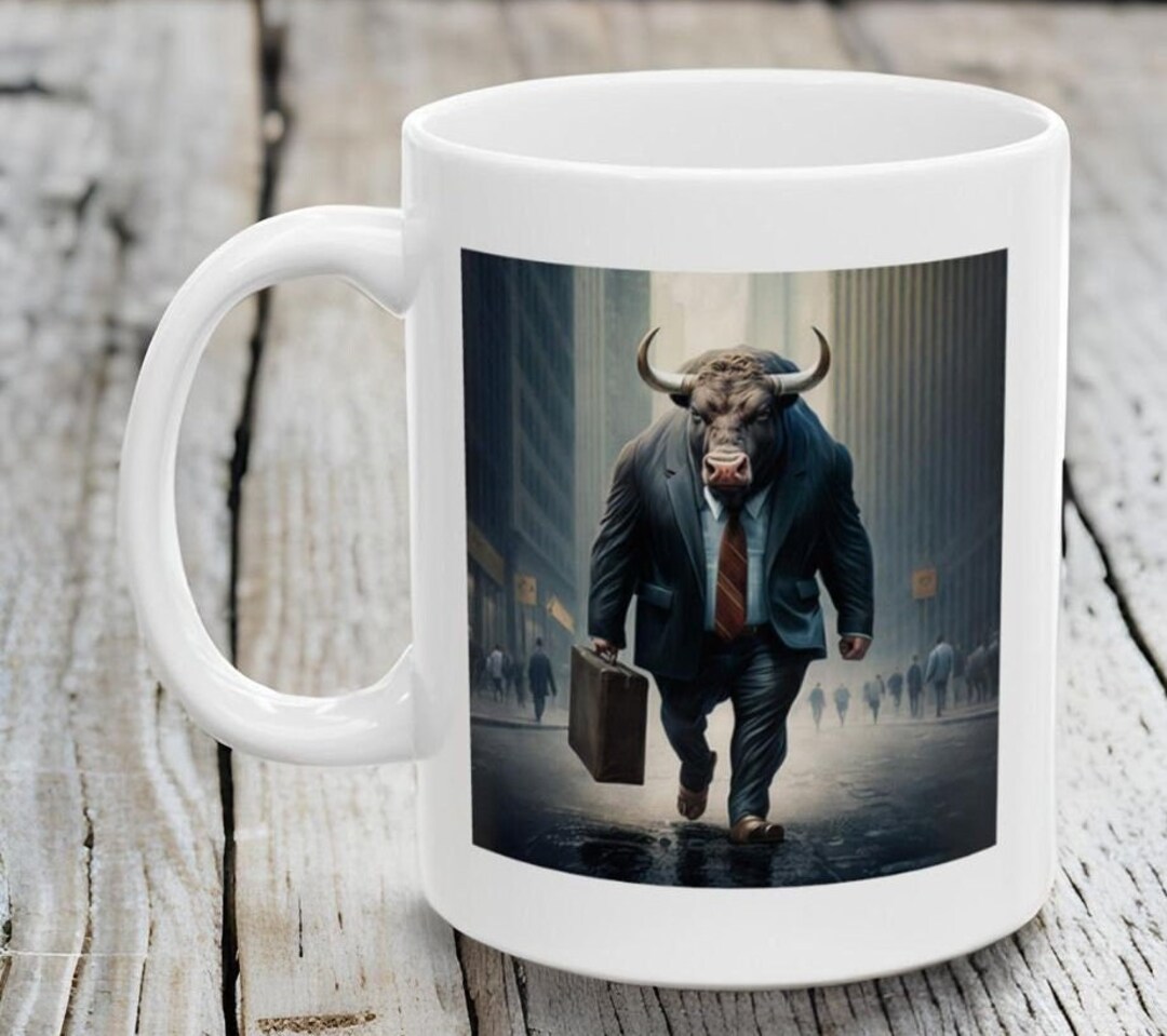 The Bull of Wall Street Coffee Mug. Stock Market Gift, Day Trader Gift ...
