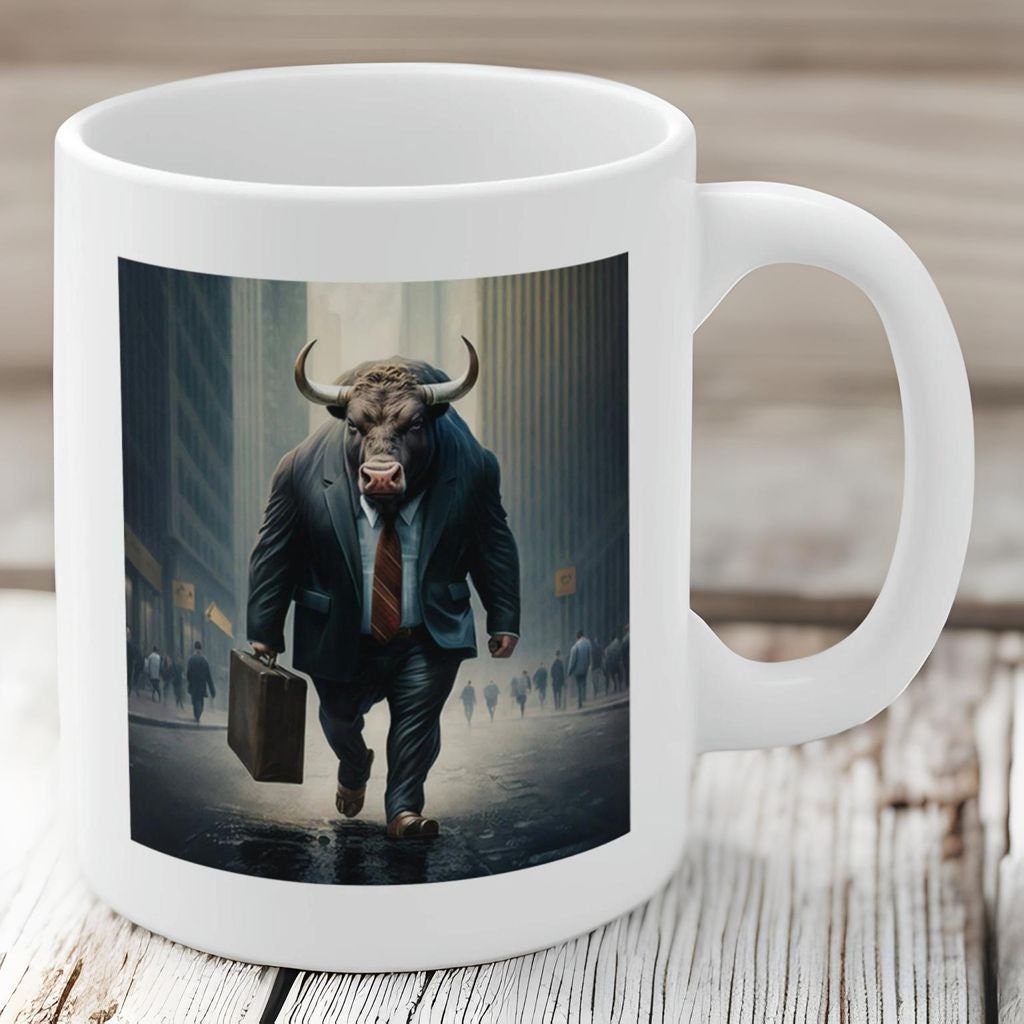 The Bull of Wall Street Coffee Mug. Stock Market Gift, Day Trader Gift ...