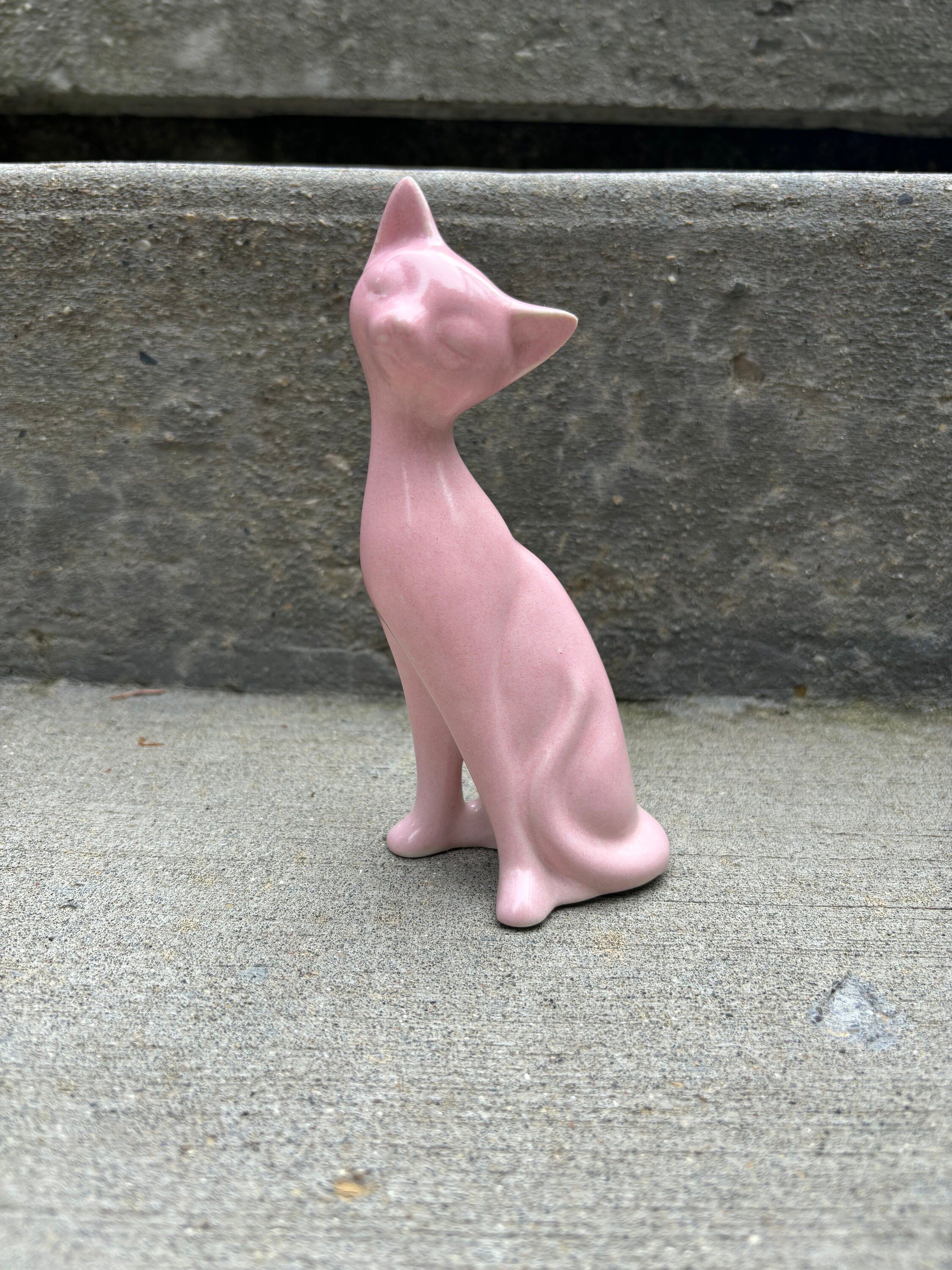 Pink Ceramic Cat - Etsy