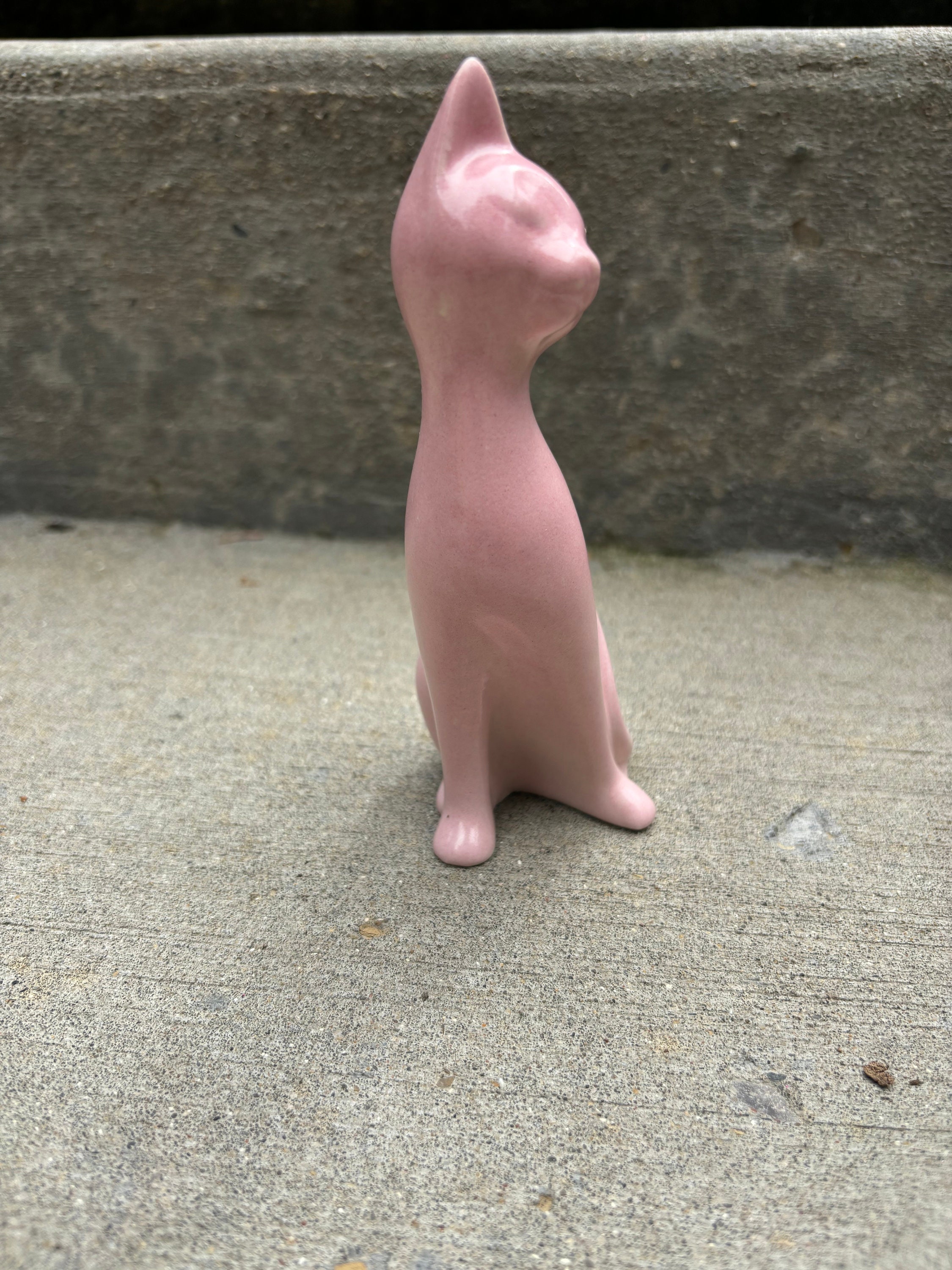 Pink Ceramic Cat - Etsy