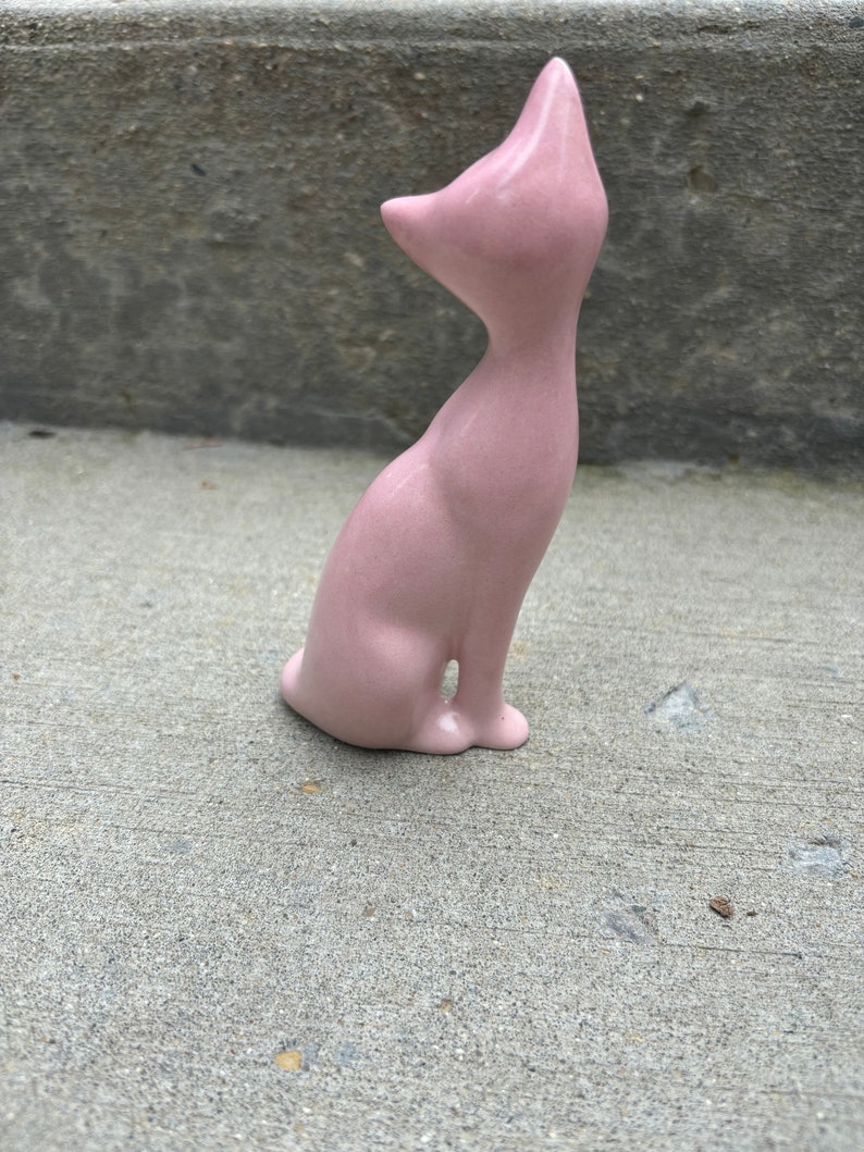 Pink Ceramic Cat - Etsy