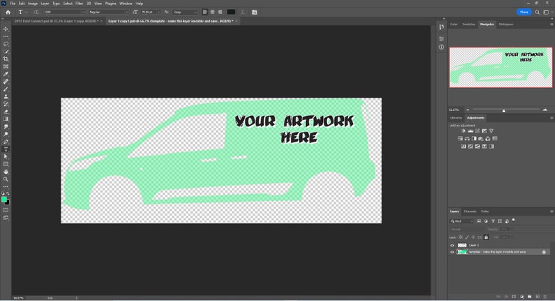 Vehicle Mockup - 2017 Ford Transit Connect - Etsy