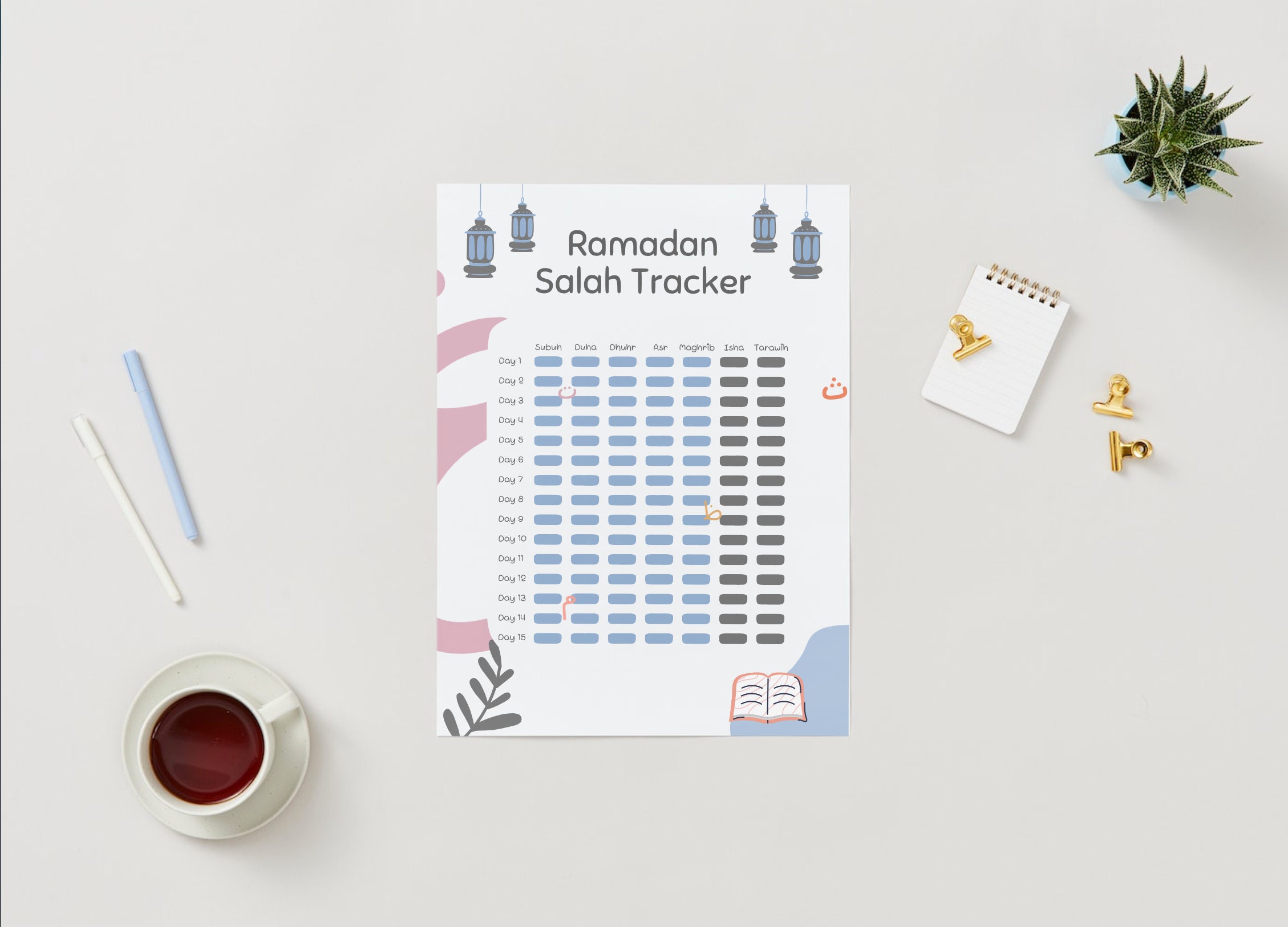 Ramadan Salah Tarawih Poster | Prayer Digital Tracker | Printable ...