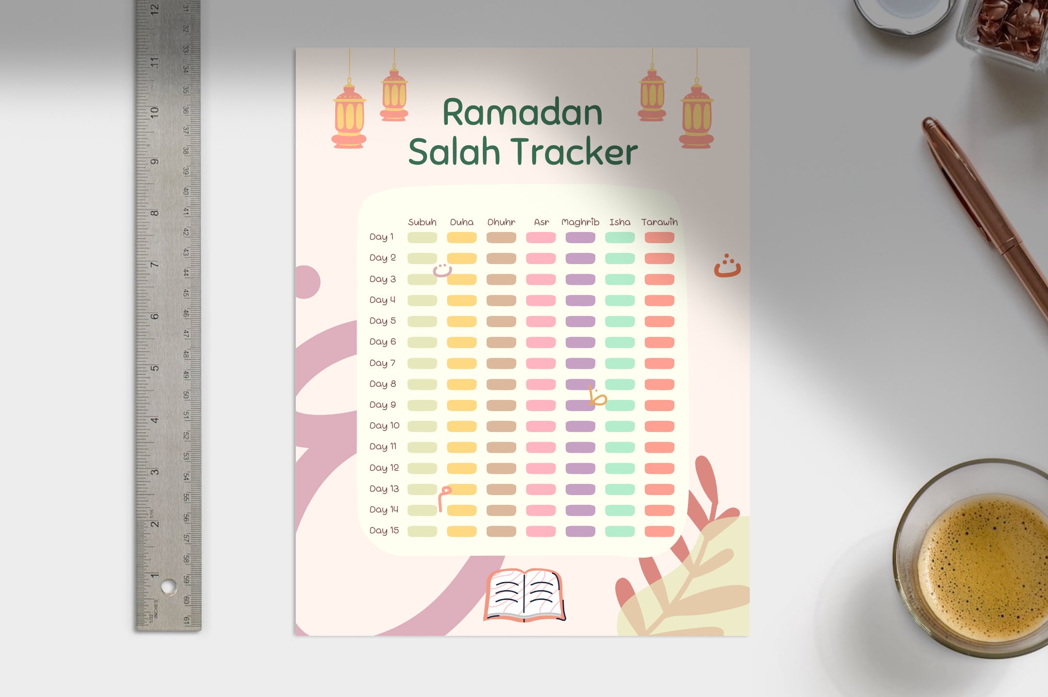 Ramadan Salah (prayer) Tracker/checklist - Etsy