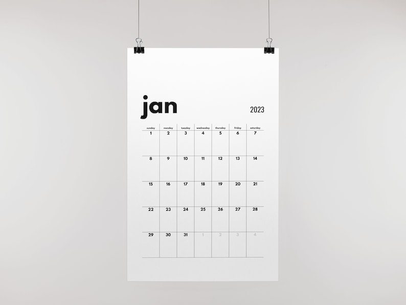 2023 Monthly Calendar | Printable 2023 A3 (11in X 17in) Calendar | Jan ...