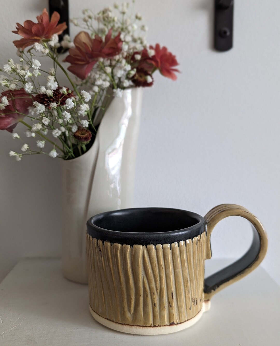 10 Oz. Textured Mug, Hand-built Ceramic - Etsy
