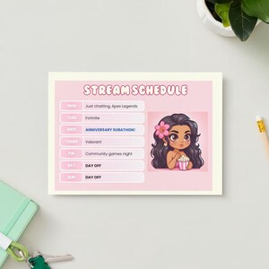 Stream Schedule Template - Pink Cute Template for Your Socials! - Etsy