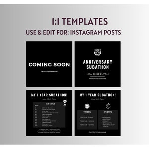 TWITCH SUBATHON Template Social Media Full Bundle - Minimalist Black ...
