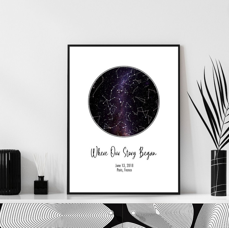 Custom Constellation Map Star Map Print by Date - Etsy
