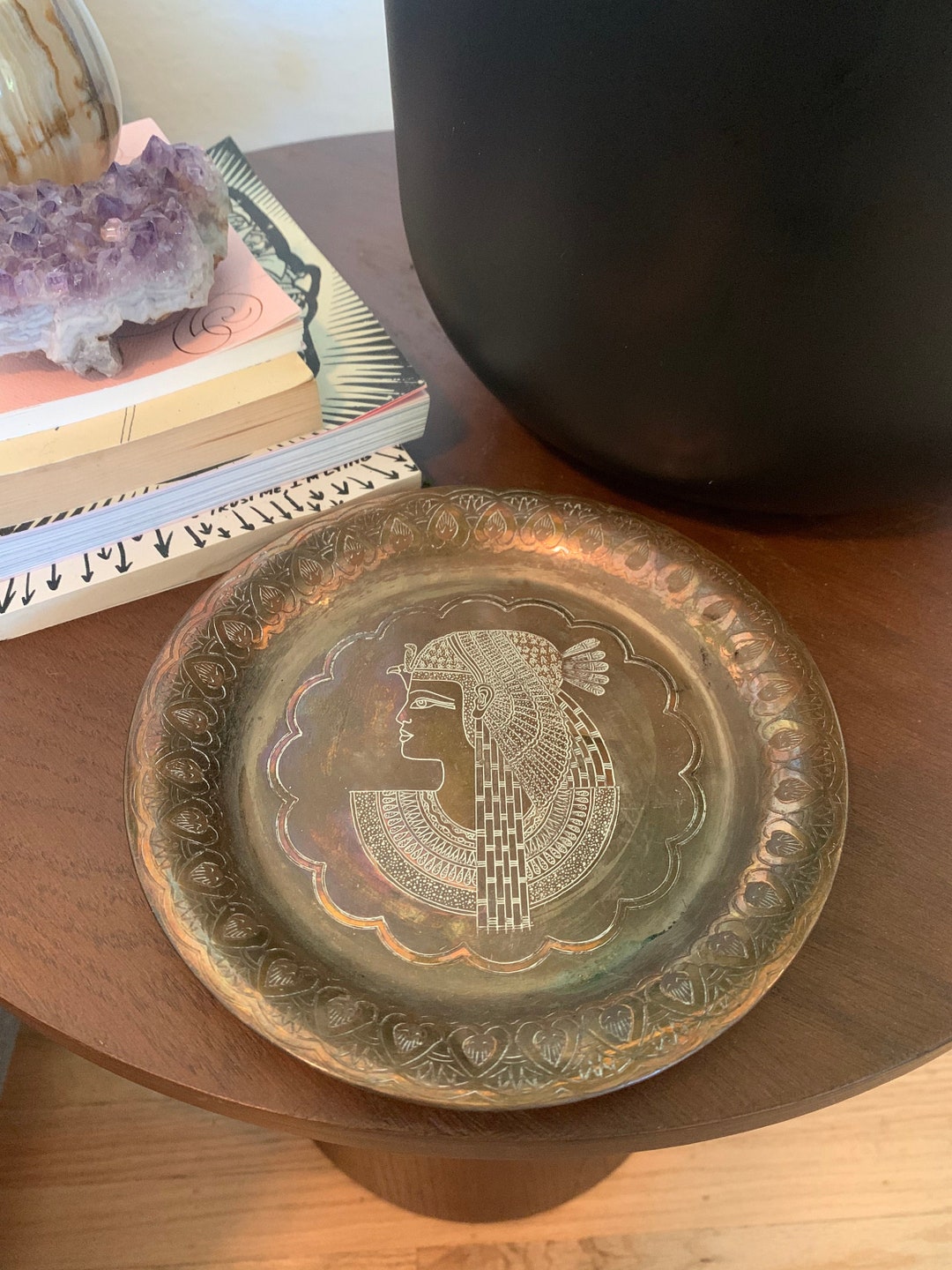 Vintage Metal Engraved Plate - Etsy