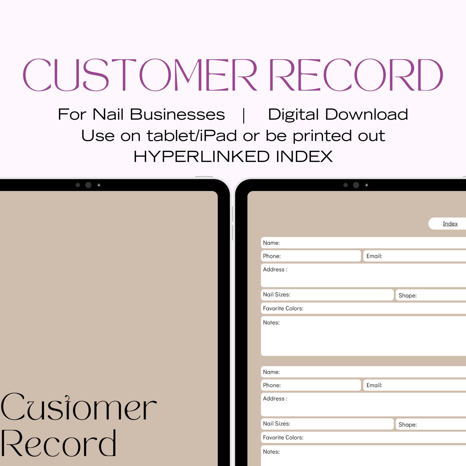 Nail Client Record Book for Nail Tech Business Customer Record Book for ...