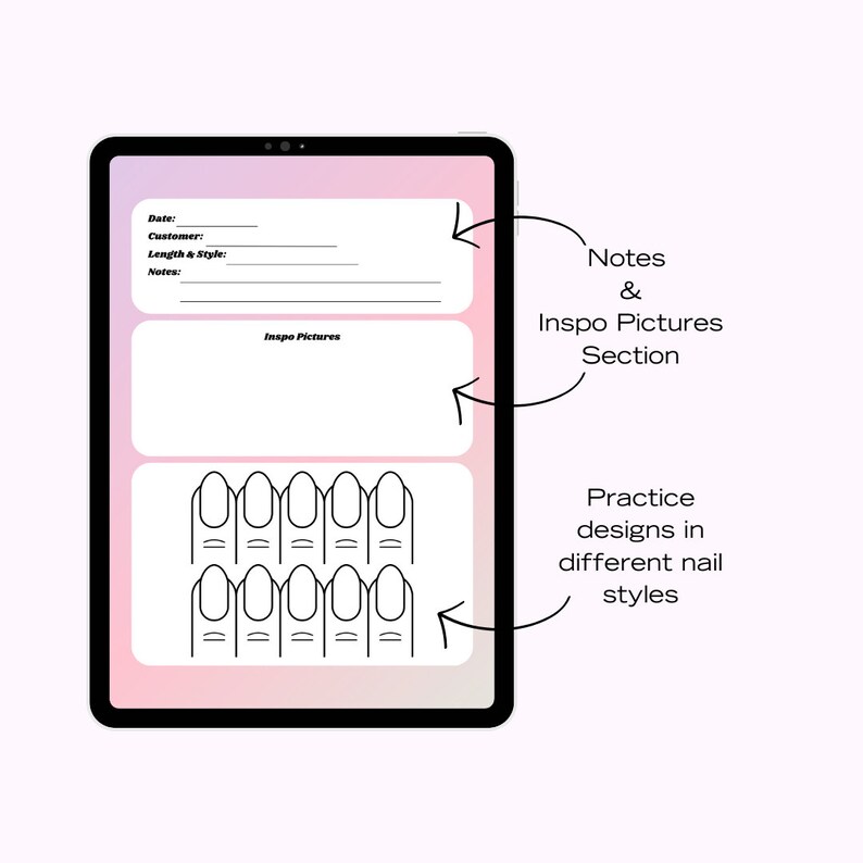 Nail Design Planner Booklet PDF Digital Download Nail Artist Practice ...
