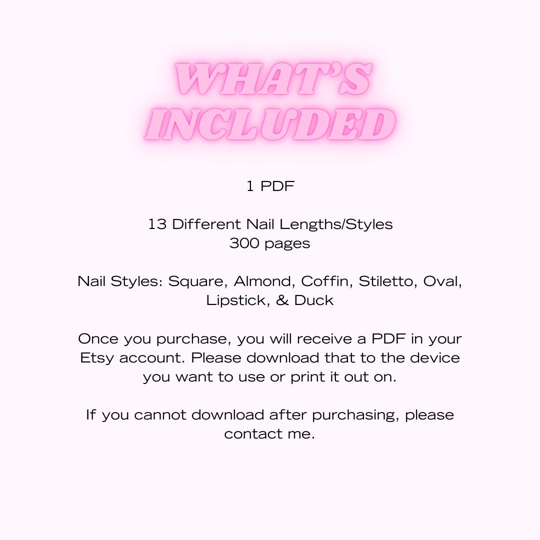 Nail Design Planner Digital Download Template for Nail Technician ...