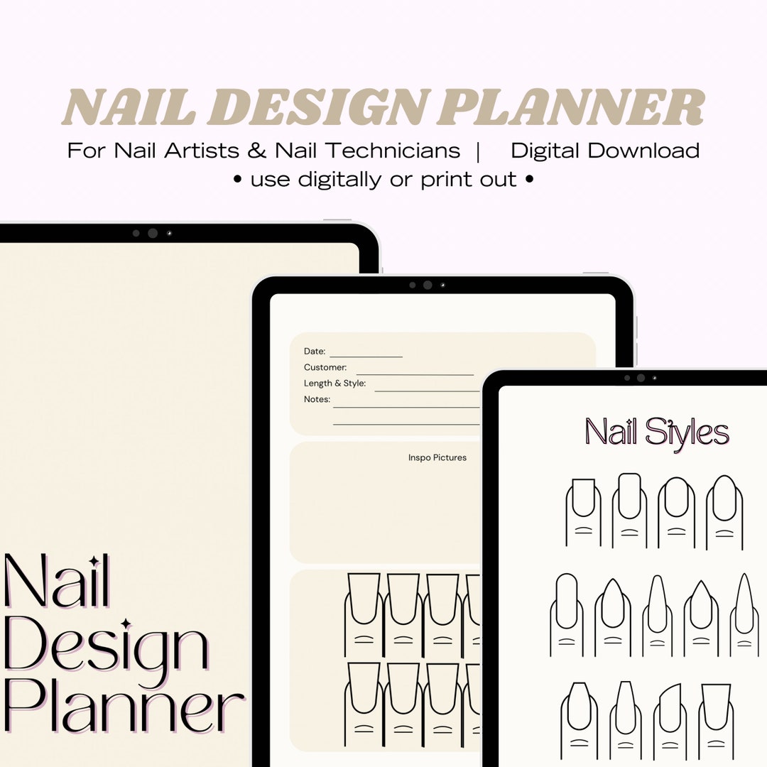 Nail Design Planner: Practice Templates, 13 Styles (PDF) - Etsy