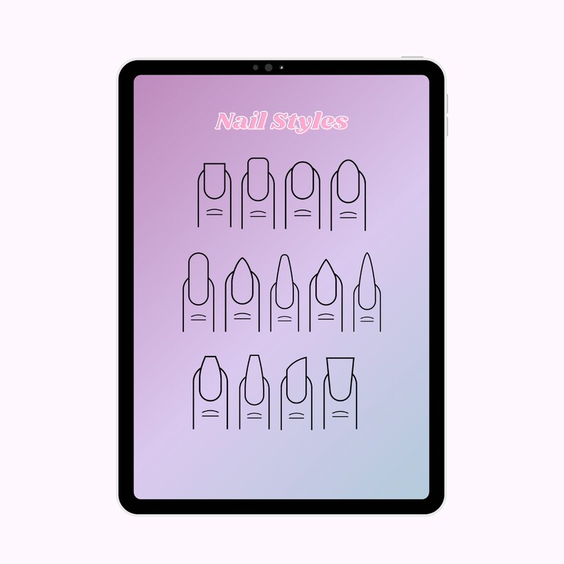 Every Nail Shape Template Nail Design Practice Nail Artist Design ...