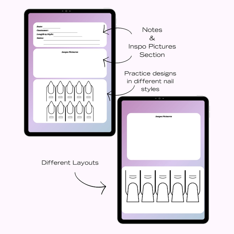 Nail Design Planner Digital Download Template for Nail Technician ...