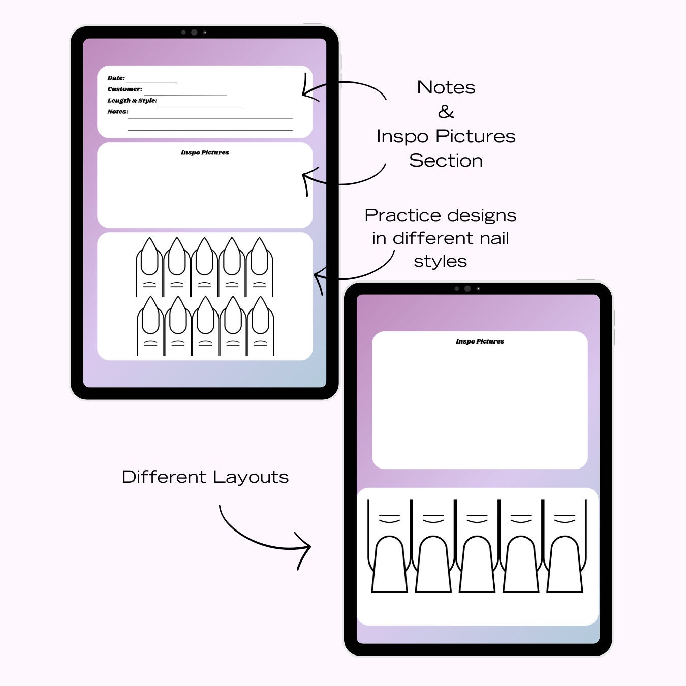 Nail Design Planner Digital Download Template for Nail Technician ...