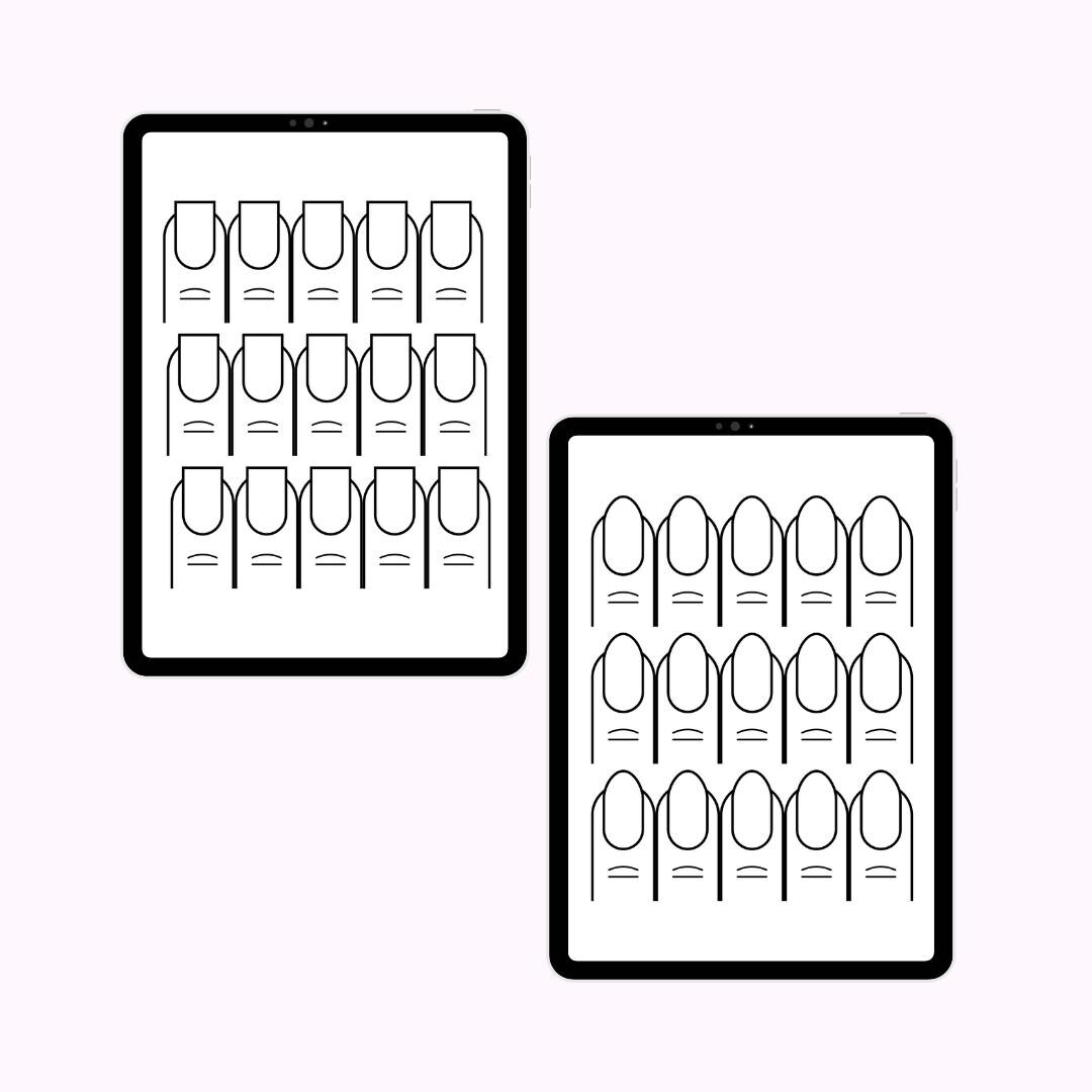 Nail Art Practice Template: Short Nail Design (PDF) - Etsy