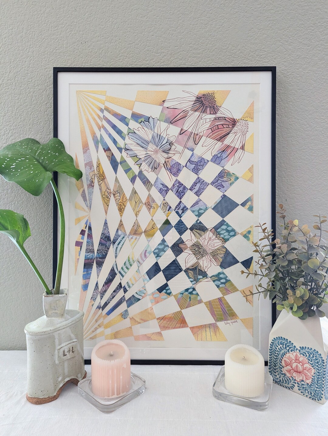 Original Cut Paper Painting - Filling in the Blanks of Springtime II ...