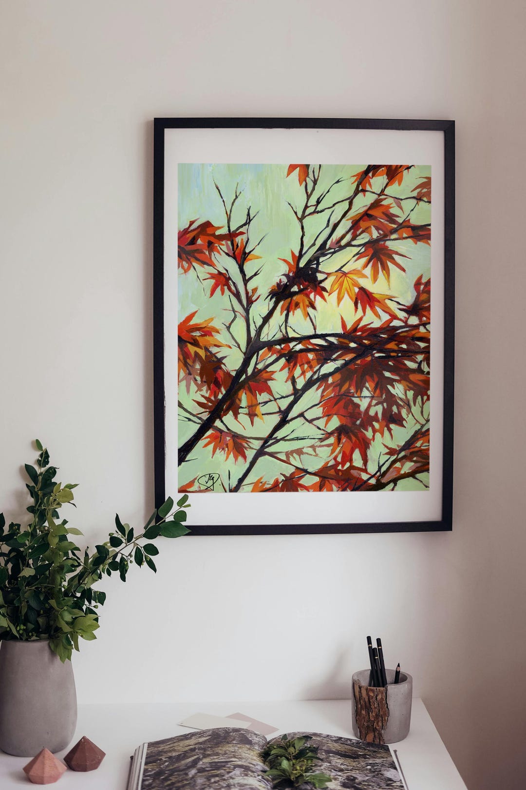 Art Print Maple Leaves Room Decor Art Poster Arcylic Scan Letter ...