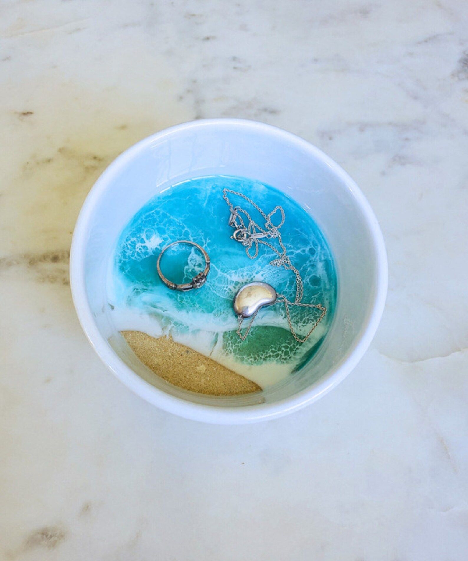 Ceramic Dish Ocean Waves Hawaiian Art Ocean Resin Bowl for Charcuterie ...
