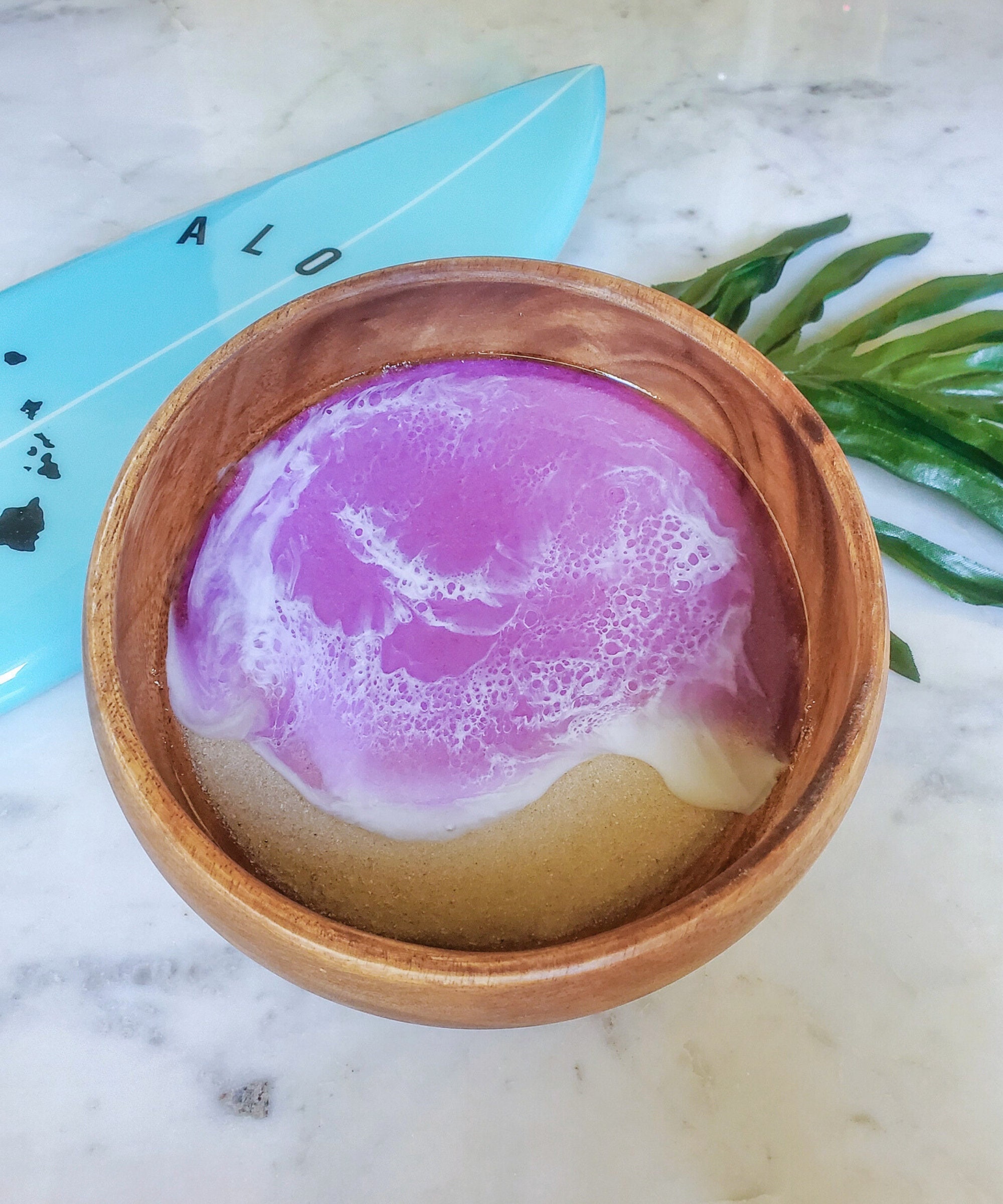 Custom Ocean Wave Wooden Bowl Large Trinket Dish Bowl Unique Ocean ...