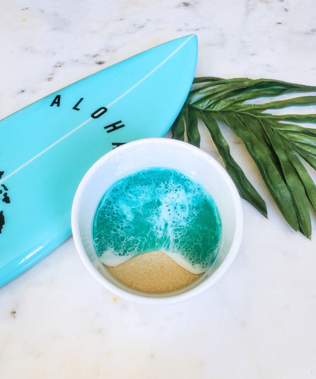 Ceramic Dish Ocean Waves Hawaiian Art Ocean Resin Bowl for Charcuterie ...