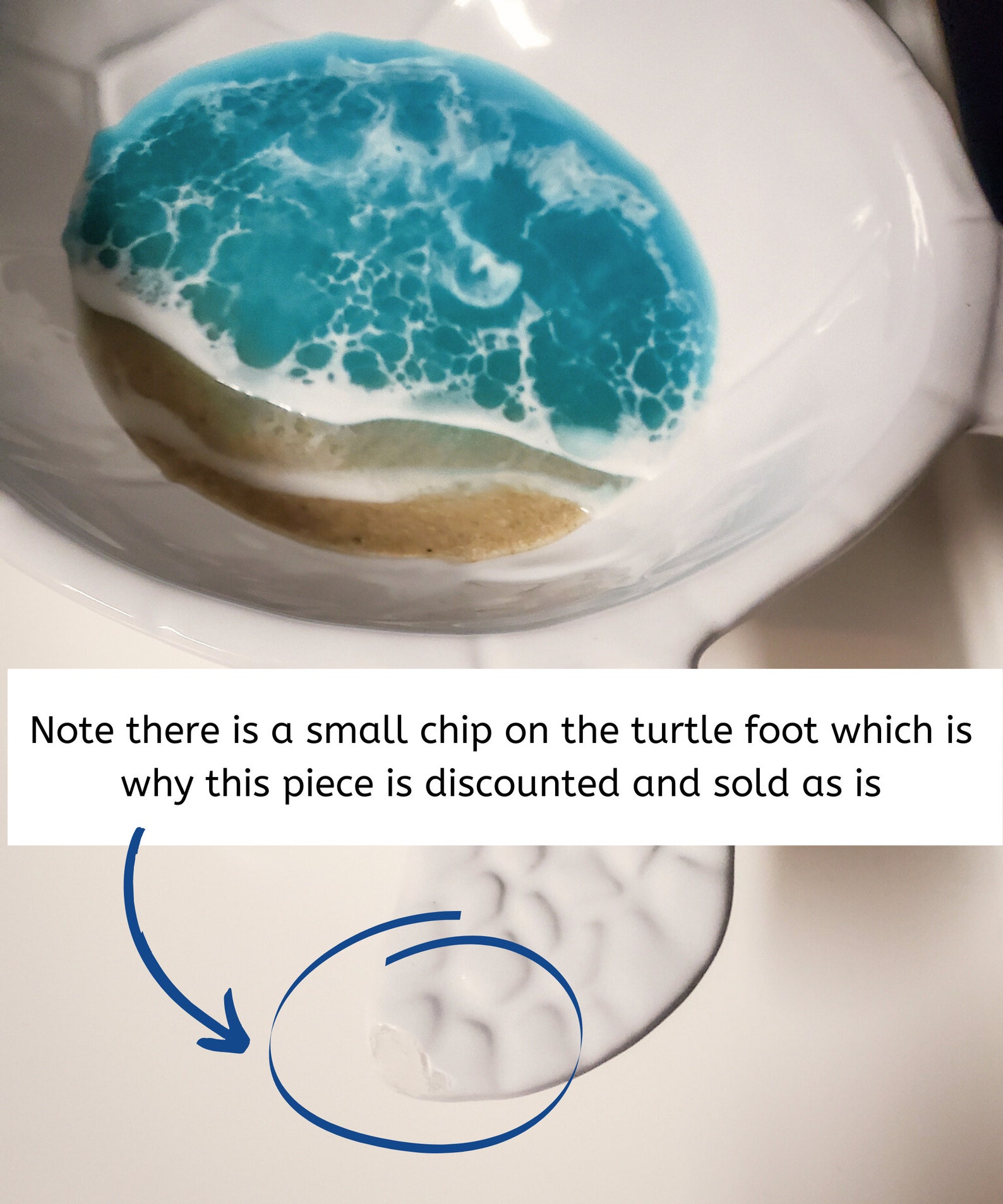 Ceramic Turtle Bowl Ocean Wave Decorative Dish Epoxy Resin Ocean Bowl ...