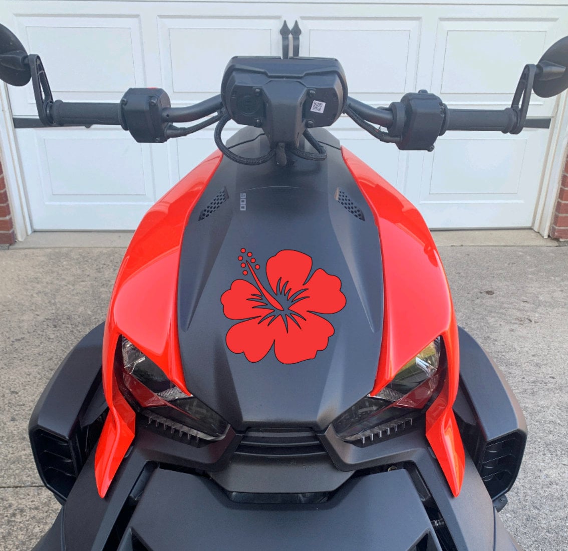 Flower Decals Ryker Spyder Motorcycle Custom Vinyl Decal Hibiscus Rose ...