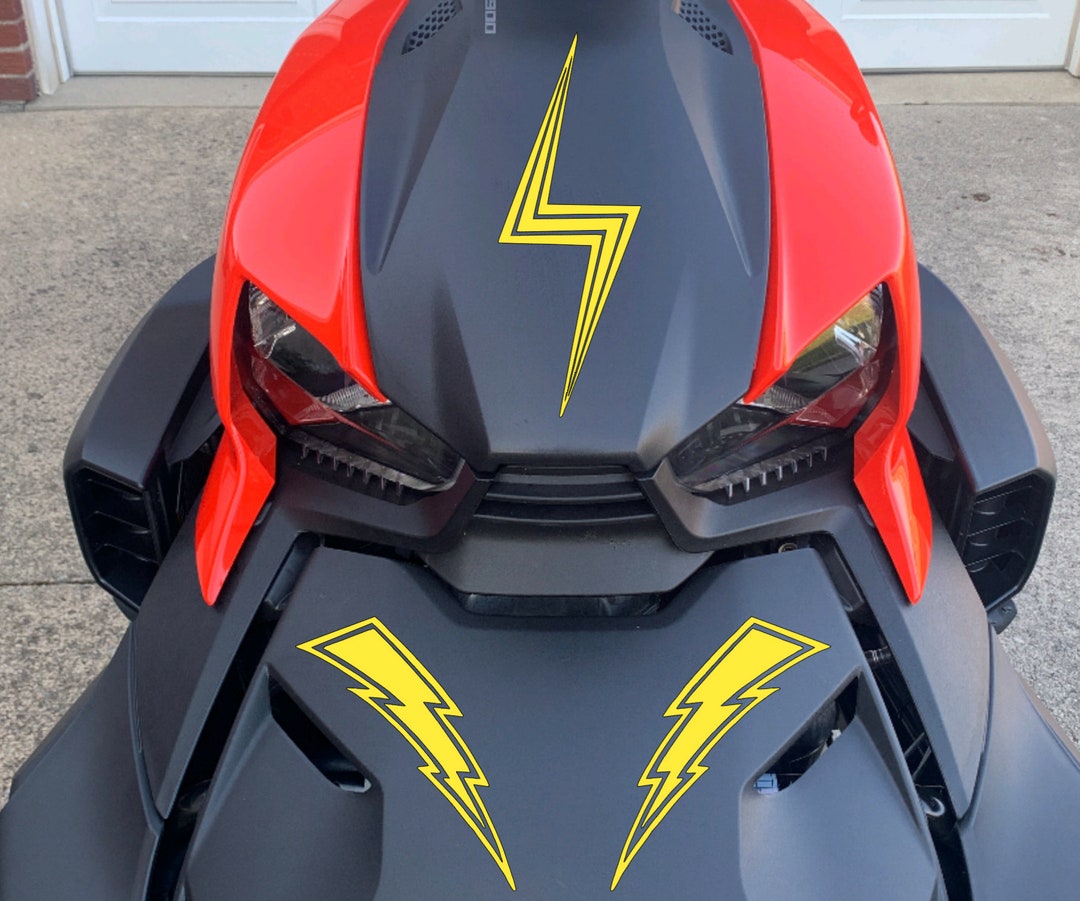 Lightning Bolt Decals Ryker Spyder Motorcycle Custom Vinyl Decal Swirl ...