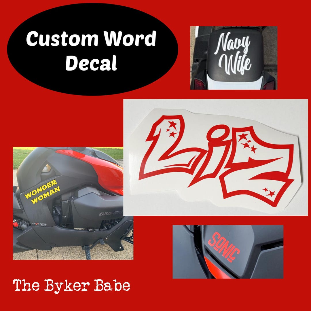 Custom Word Decals Car Motorcycle Custom Vinyl Decal - Personalize Your ...
