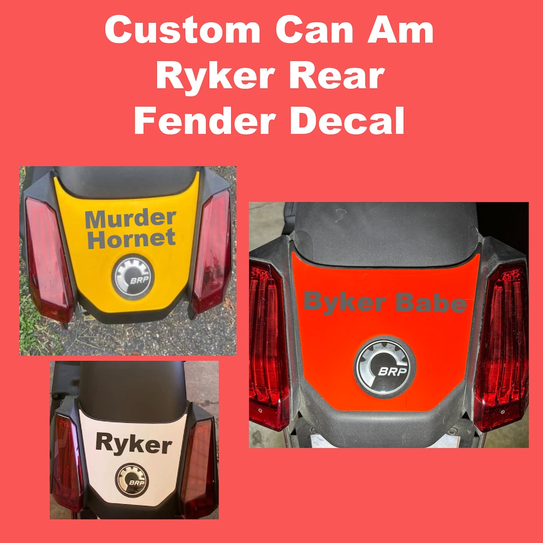 Ryker Rear Fender Decals Custom Fender Decal Ryker Motorcycle Custom ...