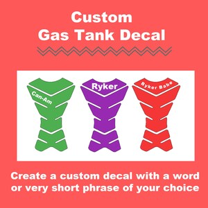 Gas Tank Panel Decals Name Decals Ryker Motorcycle Custom Vinyl Decal ...