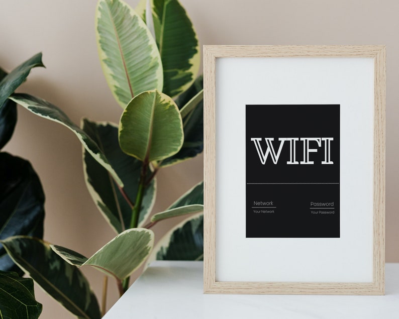 Editable Wifi Sign | Customizable Wifi Sign Template | Instant Download ...