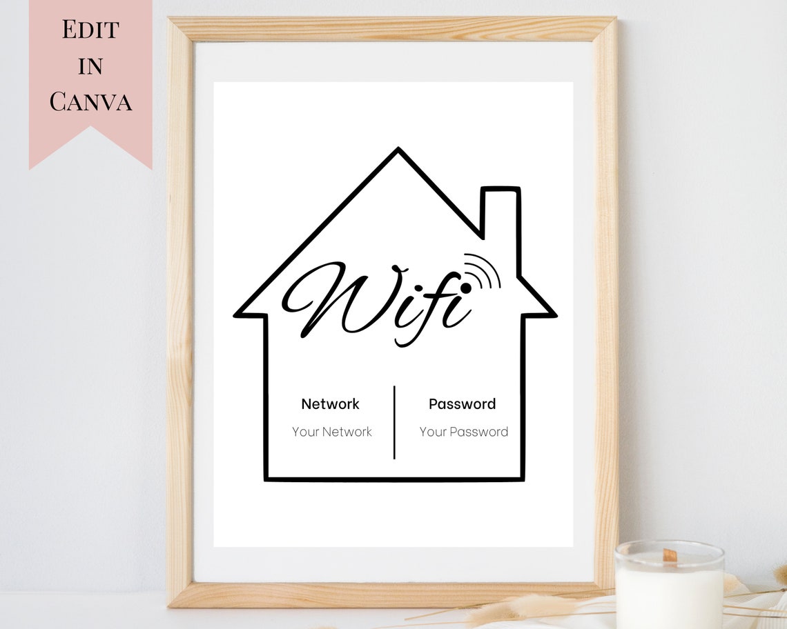 Instant Download Wifi Sign Wifi Sign Digital Download Simple Guest ...