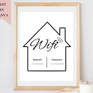 Instant Download Wifi Sign | Wifi Sign Digital Download | Simple Guest ...