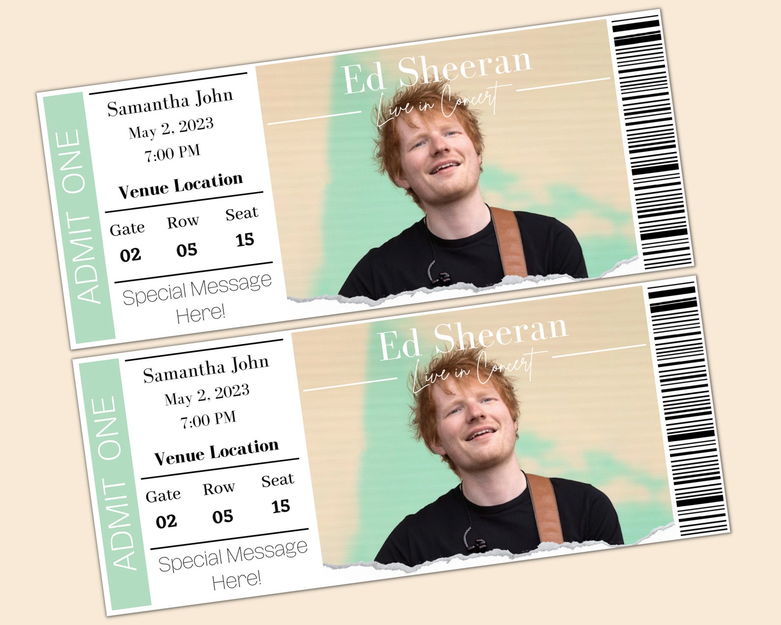 EDITABLE Concert Ticket Canva Template Customizable Ticket - Etsy