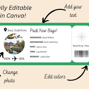 EDITABLE Pack Your Bags Canva Template | Printable Airline Ticket ...