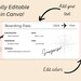 EDITABLE Compass Boarding Pass Canva Template | Compass Ticket ...