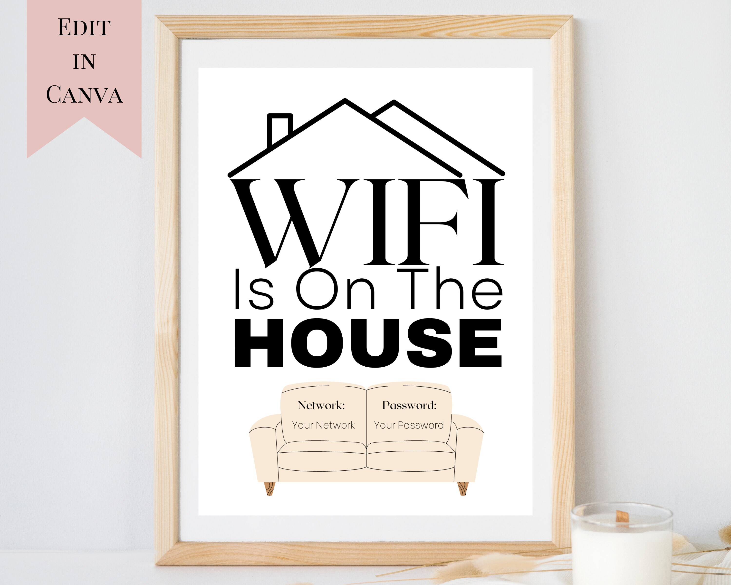 Customizable Wifi Sign Template Instant Download Wifi Sign Wifi Sign ...