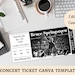 Editable Concert Ticket Canva Template | Music Concert Event Ticket ...