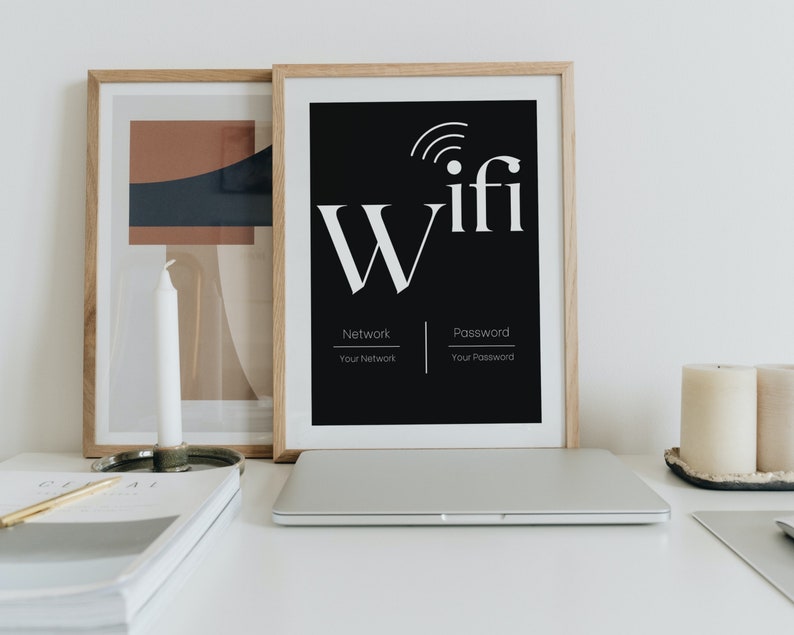 Customizable Wifi Sign | Simple Wifi Sign | Minimal Wifi Sign Template ...