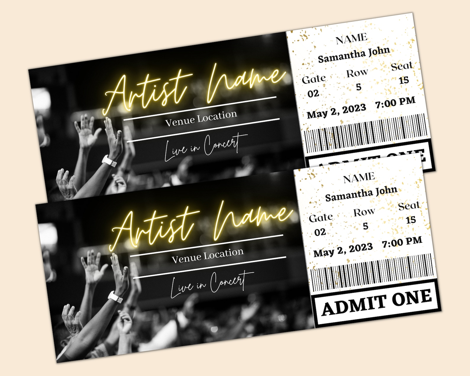 EDITABLE Concert Ticket Template | Customize in Canva | Concert Ticket ...