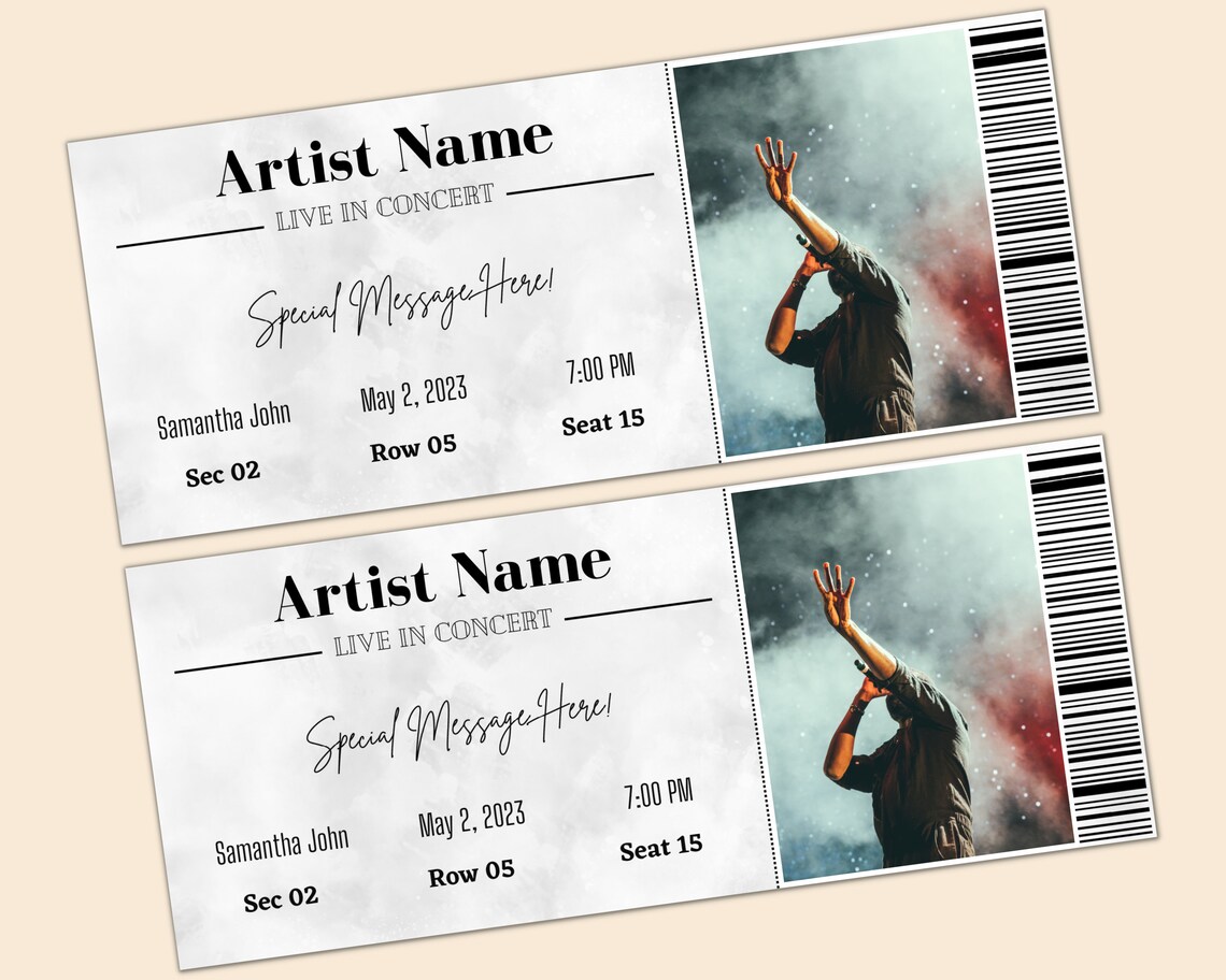 EDITABLE Concert Ticket Canva Template Customize to Your Liking Music ...