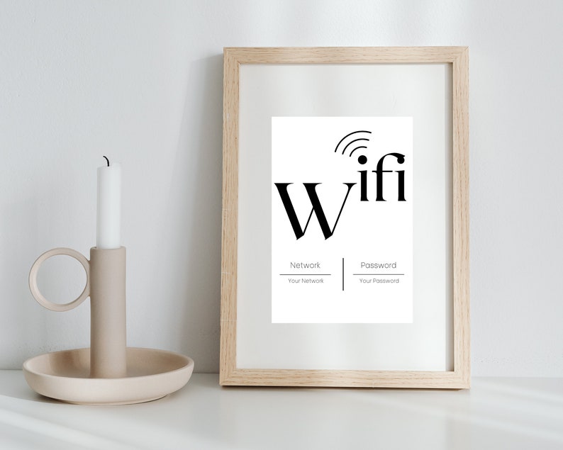 Editable Wifi Password Sign | Wifi Code Printable | Guest Room ...