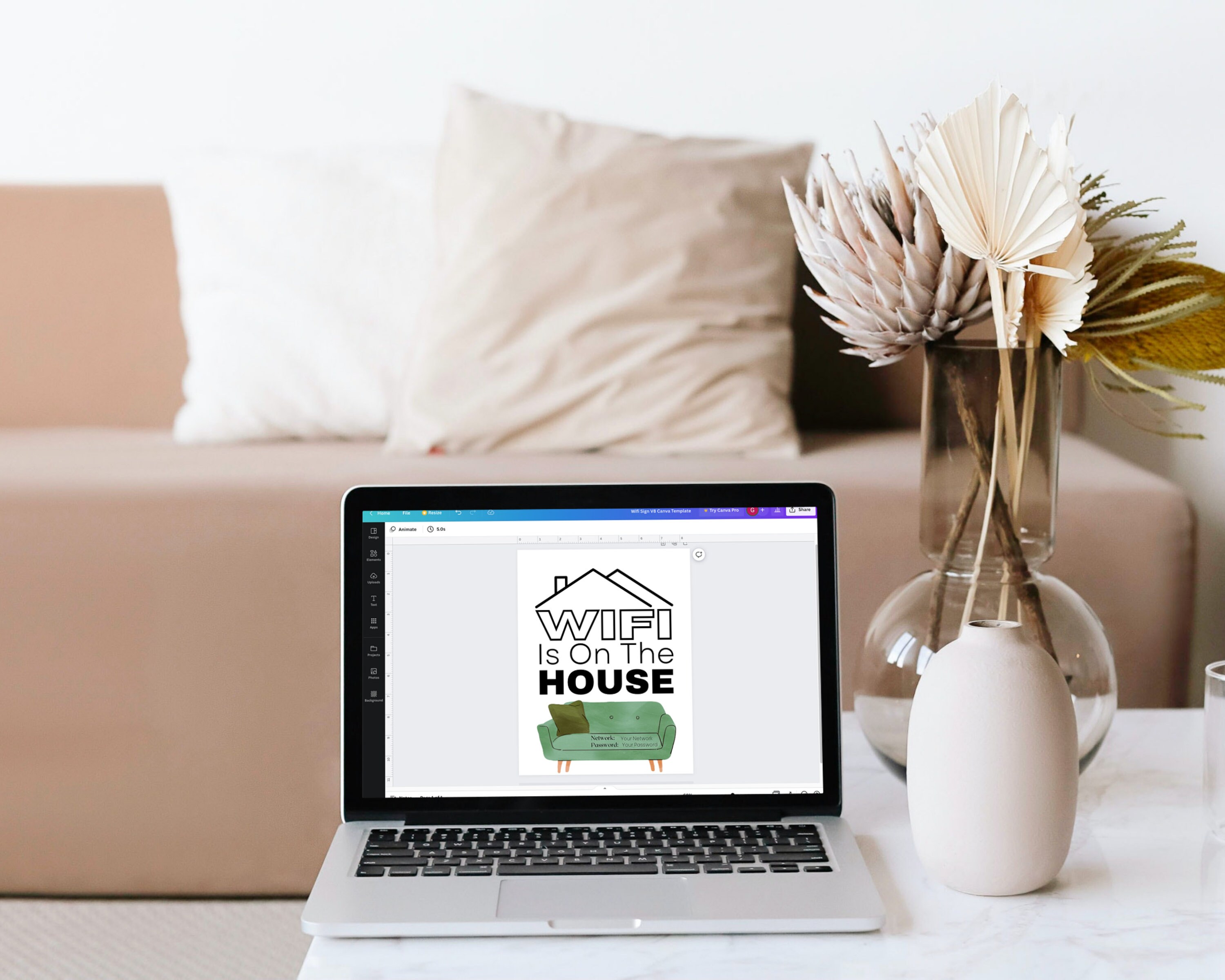 Customizable Wifi Sign Template | Instant Download Wifi Sign | Wifi is ...