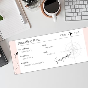 EDITABLE Compass Boarding Pass Canva Template Compass Ticket - Etsy