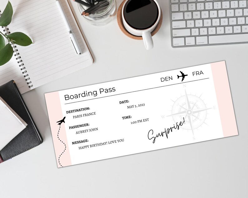 EDITABLE Compass Boarding Pass Canva Template Compass Ticket - Etsy